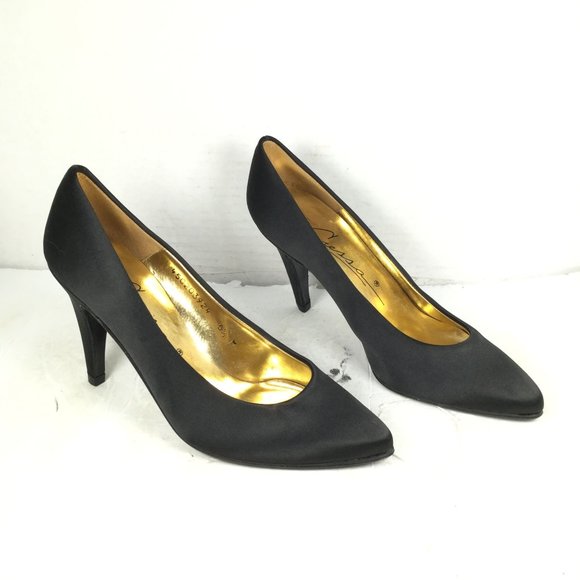 Caressa | Shoes | Caressa Women Classic Satin Heeled Pumps Pointed Toe ...